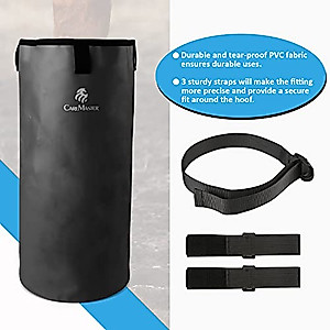 CareMaster Hoof Soaking Boot for Horse Hoof Wrapped EVA Padded Soaker Bag Equine Soaking Boot Easy Use for Hooves Care Icing Bucket Soaker Sack with 2 Elastic Bands Black