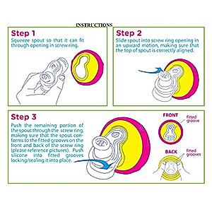 Nuby Plastic 2-Pack Two-Handle No-Spill Super Spout Grip N' Sip Cups, 8 Ounce, Pink and Purple