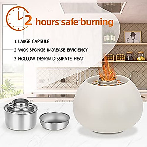ComboJoy Tabletop Fire Pit Bowl - 2 Hours Burning, Portable and Easy Wipe Clean Mini Fireplace -Novelty Gift for Christmas, Thanksgiving
