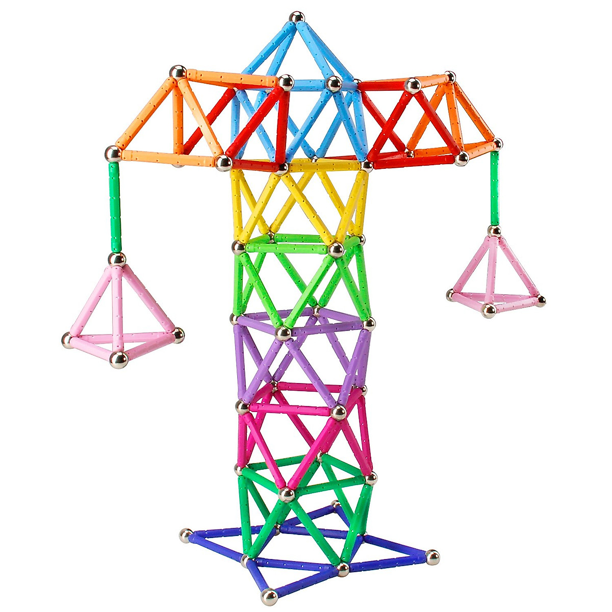 ELONGDI Magnetic Building Blocks, [ 132 Pieces ] Lengthen Building Sticks Set, Magnet Stem Toys Set Non-Toxic Building 3D Puzzle Boys Toys for Kids and Adult