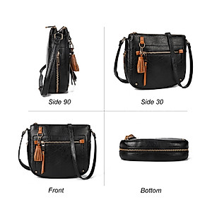 Crossbody Bags for Women Small Pu Leather Over the Shoulder Purses and Flap Cross Body Handbags with Multi Pockets