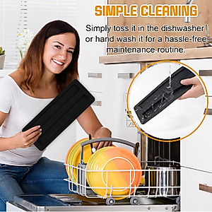 Toaster Cover 2 Slice, 2 Pack Toaster Covers, 4.09x10.78in Silicone Toaster Lid Bread Washable Machine Cover Toaster Oven Cover Kitchen Appliance Covers (Black)