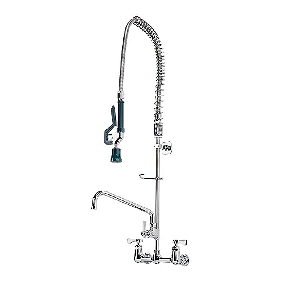 Krowne 17-109WL Royal Series 8" Center Wall Mount Pre-rinse with Add-on Faucet, 12" Spout, Low Lead