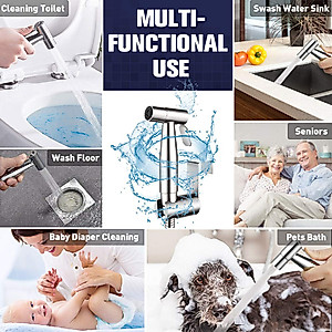 New Version Handheld Bidet Sprayer for Toilet, Premium Stainless Steel Bathroom Bidet Sprayer Set, Baby Cloth Diaper Sprayer with Superior Complete Bidet Spray Hoses Kit, Support Wall or Toilet Mount