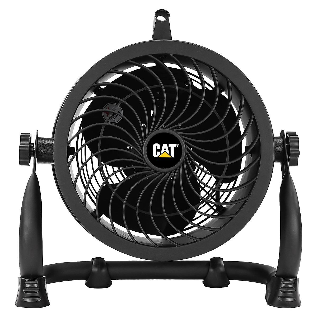 CATERPILLAR CAT HVD-9AC - 9" High-velocity Drum Air Circulator Fan with 360-degree Pivoting Head and Dual Ball Bearing 4-speed Motor, Black