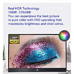 EVER LUSTRE 13.3 Inch Portable Monitor for Laptop PC,Portable Gaming Monitor for PS3 PS4 Xbox Switch with HDMI USB C (Monitor)