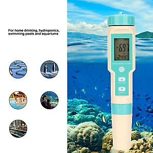 Water Quality Test Pen, 7 in 1 Design Pool Water Test Kit,PHTester Digital 0 °C-60 °C Range, High Pen Tester for Swimming Pools and SPA Aquaponic Aquariums