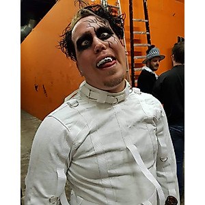 TOPGRILLZ 18K Gold Plated Dracula Vampire Fangs Slug Top and Bottom Grills for Your Teeth Grillz Set for Men and Women Hip Hop(Gold)