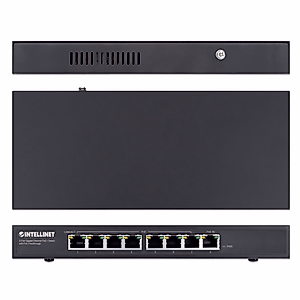 Intellinet 8-Port Gigabit Ethernet PoE+ Switch with PoE Passthrough - 85W PoE Budget, 30 W per Port, 16 Gbps Switch Fabric - 3 Yr Mfg Warranty-561679