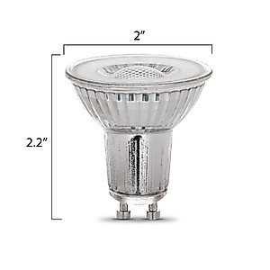 Feit Electric 4W LED MR16 GU10 Bulbs with 35W Equivalent, Dimmable, MR16 Bulbs, 22 Yrs. Lifetime, 300 Lumens, 3000K Warm White, 6 Packs - BPMR16/GU10/930CA/6