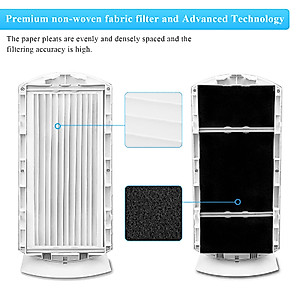Ximoon 04383 TrueAir Filters Replacement Hamilton Beach 04384/04385 / 04386 True Air Purifier Part 990051000, Include 2 HEPA Filters & 4 Carbon Filters - 2 Sets