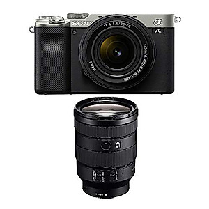 Sony Alpha a7C Full-Frame Compact Mirrorless Camera (Silver) Bundle with FE 28-60mm and 24-105mm f/4 G OSS Lens (6 Items)