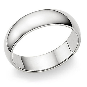 Metal Factory 6MM Sterling Silver High Polish Plain Dome Tarnish Resistant Comfort Fit Wedding Band Ring Sz 7.5