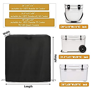 Kasla Cooler Cover,Cooler Covers for yeti Coleman Igloo Cooler,Portable Beach Wheeled Ice Chest Cover-Black