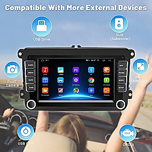 【2+32GB】 Android Car Stereo for VW Passat Golf Polo Jetta Radio, Hikity 7'' Touch Screen in Dash GPS Navigation Bluetooth Car Audio Receiver Support WiFi Mirror Link FM Radio SWC+ Backup Camera