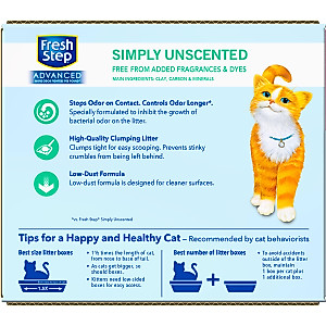 Fresh Step Clumping Cat Litter, Advanced, Simply Unscented, Extra Large, 37 Pounds total (2 Pack of 18.5lb Boxes) (Package May Vary)