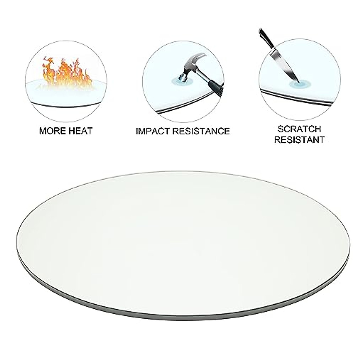 SAGIDAR Round Tempered Glass,Tempered Glass Round Table Top, Clear Glass High Gloss, Round Table Glass Top, Kitchen Dining Table Top, Tempered Glass Top, 15IN 24IN 30IN 35IN 40IN