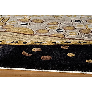 Momeni Rugs New Wave Collection, 100% Wool Hand Carved & Tufted Contemporary Area Rug, 3'6" x 5'6", Black