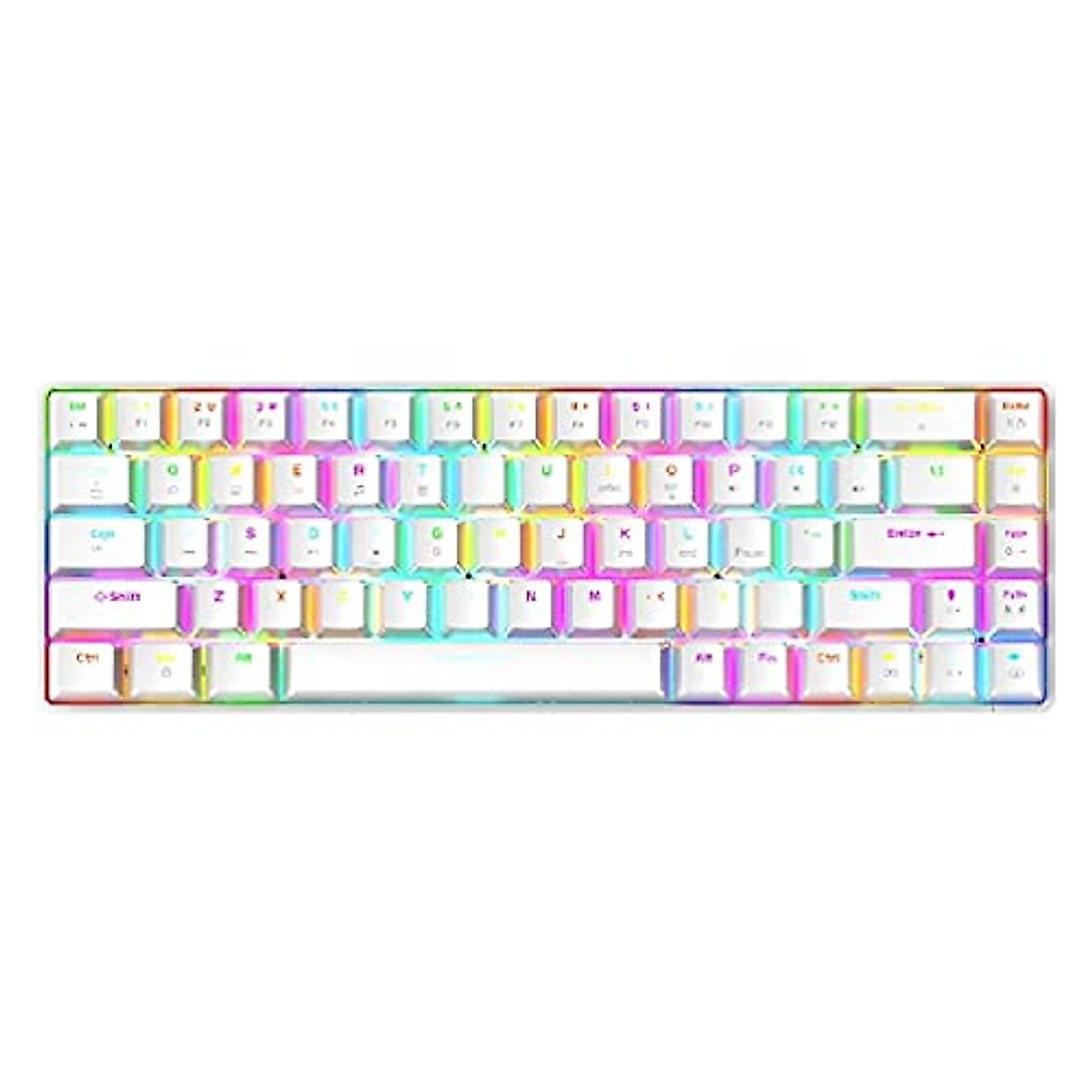 Qksky Wired Gaming Mechanical Keyboard 68 Key LED Backlit Two-Color Injection Luminous Keyboard for Laptop and Gamer Pro 68 Key Gaming Keyboard USB