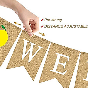 Jute Burlap Welcome Baby Banner Lemon Themed Baby Shower Diaper Party Decoration Supply