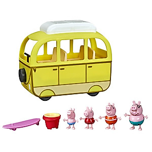 Peppa Pig Peppa's Adventures Beach Campervan, Preschool Toy, 10 Pieces, Working Wheels, 3 Years and Above, Multicolored (F3632FF2)