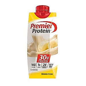 Premier Protein, 30g Shakes Bananas and Cream, 44 Fl Oz, Pack of 4