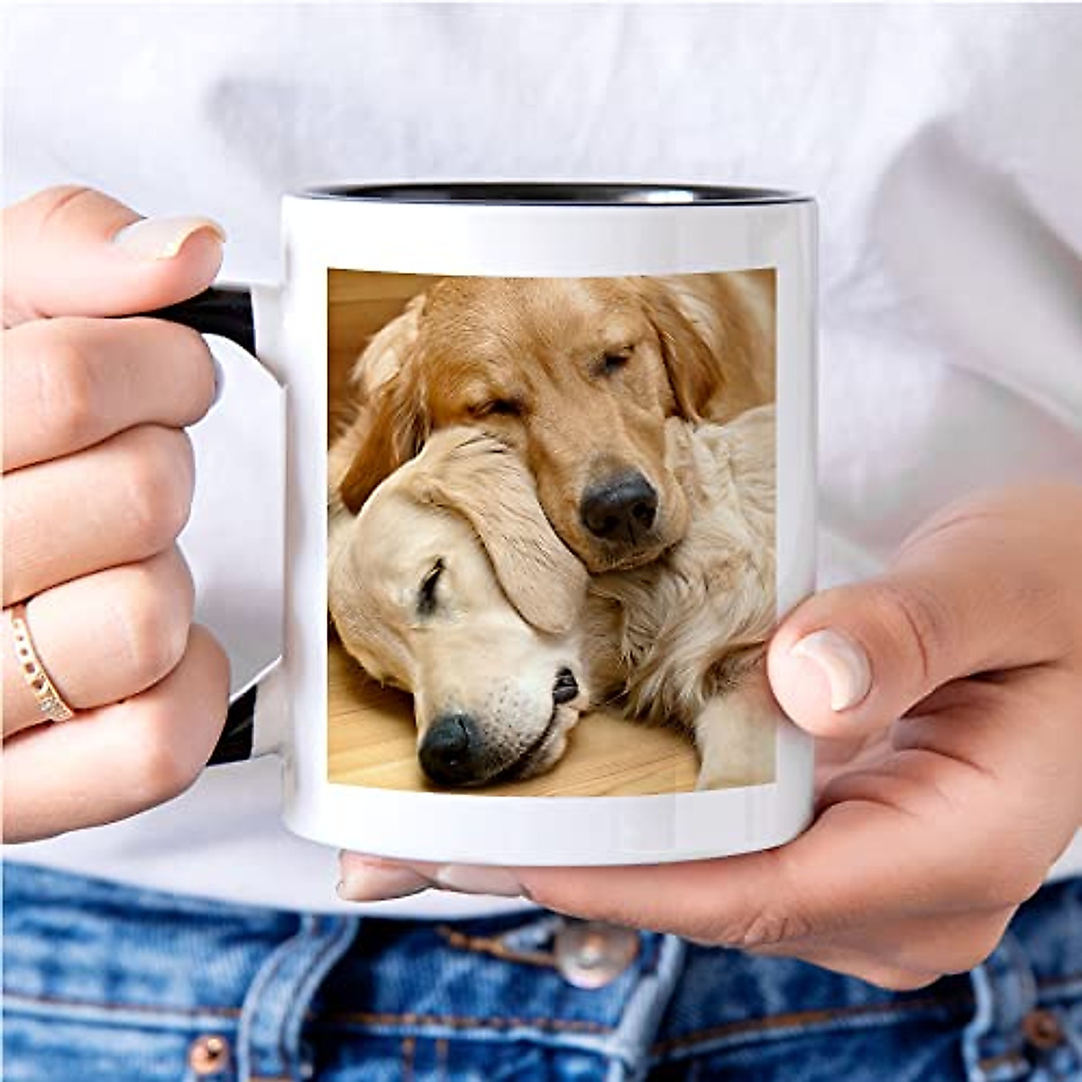 Let's Make Memories Personalized Photo Mug with Message - 11oz - Black Handle - For Father's Day/For Dad