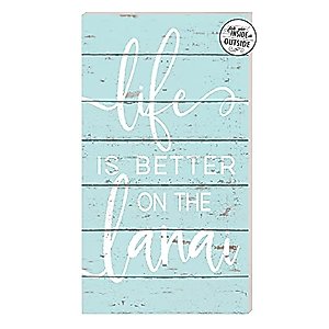 Kindred Hearts 11"x20" Ocean/White Life is Better on the Lanai Indoor Outdoor Sign