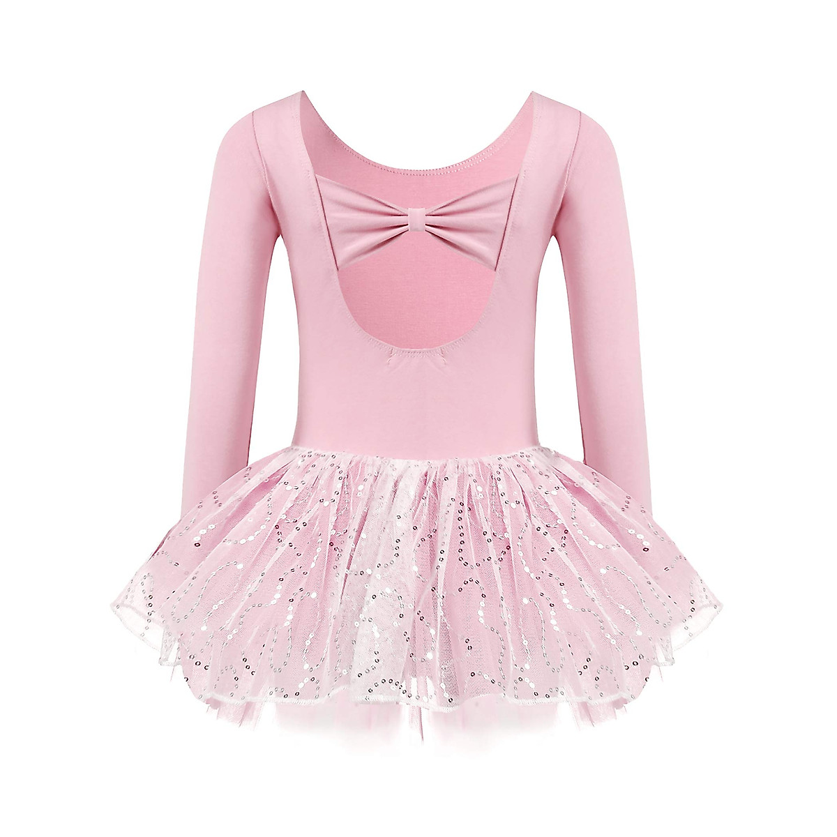 Zaclotre Girls Ballet Tutu Long Sleeve Leotards Dance Dress Ballerina Costume with Skirt Pink Size 4-5 Toddler