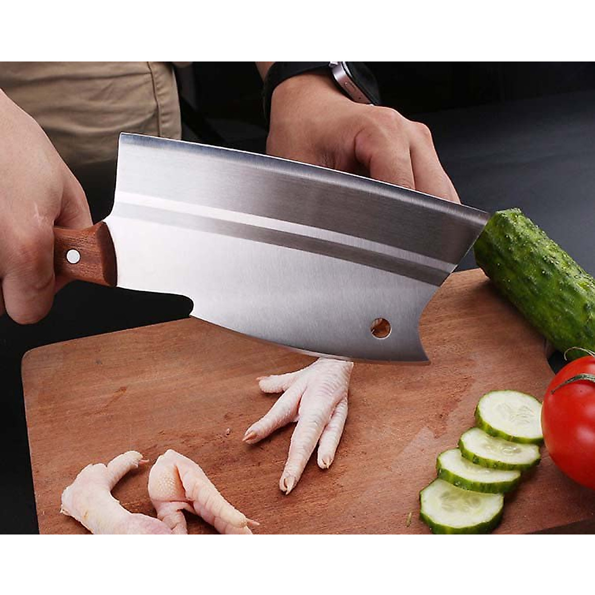 Meat Cleaves-Butcher Knife-Bone Cutter Multi-Purpose Dual Edges-Vegetable Meat Cleaver Knife,Chinese Cleaver Kitchen Knife Superior Class with box