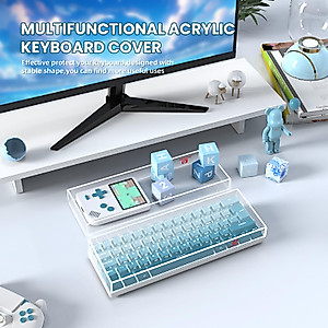 ZIYOU LANG KC01 Acrylic Clear Transparent Keyboard Cover(11.5*4.1*1.14’’) with Dustproof Waterproof Anti-hit Anti-cat Protective Case for 60% Small Layout 61Key 64Key 68Key Mechanical Gaming Keyboard