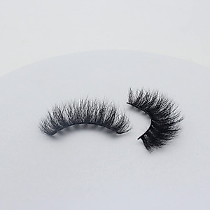 Mebver False Eyelashes Cat Eye Faux Mink Lashes Natural Look Fluffy Wispy Lashes That Look Like Extensions Pestañas Postizas D Curl Lash Strips Short Fox, 7 Pairs Pack