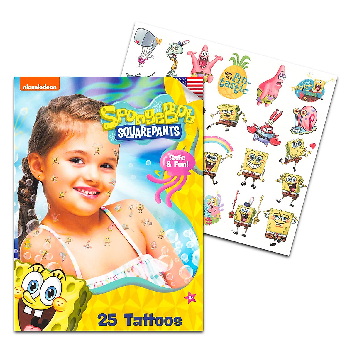 Kids Temporary Tattoos for Girls Boys Bulk Assortment ~ Bundle Includes 200 Kids Temporary Tattoos Featuring Spongebob, Rescue Bots, Cars, and More (Kids Party Favors Party Supplies)