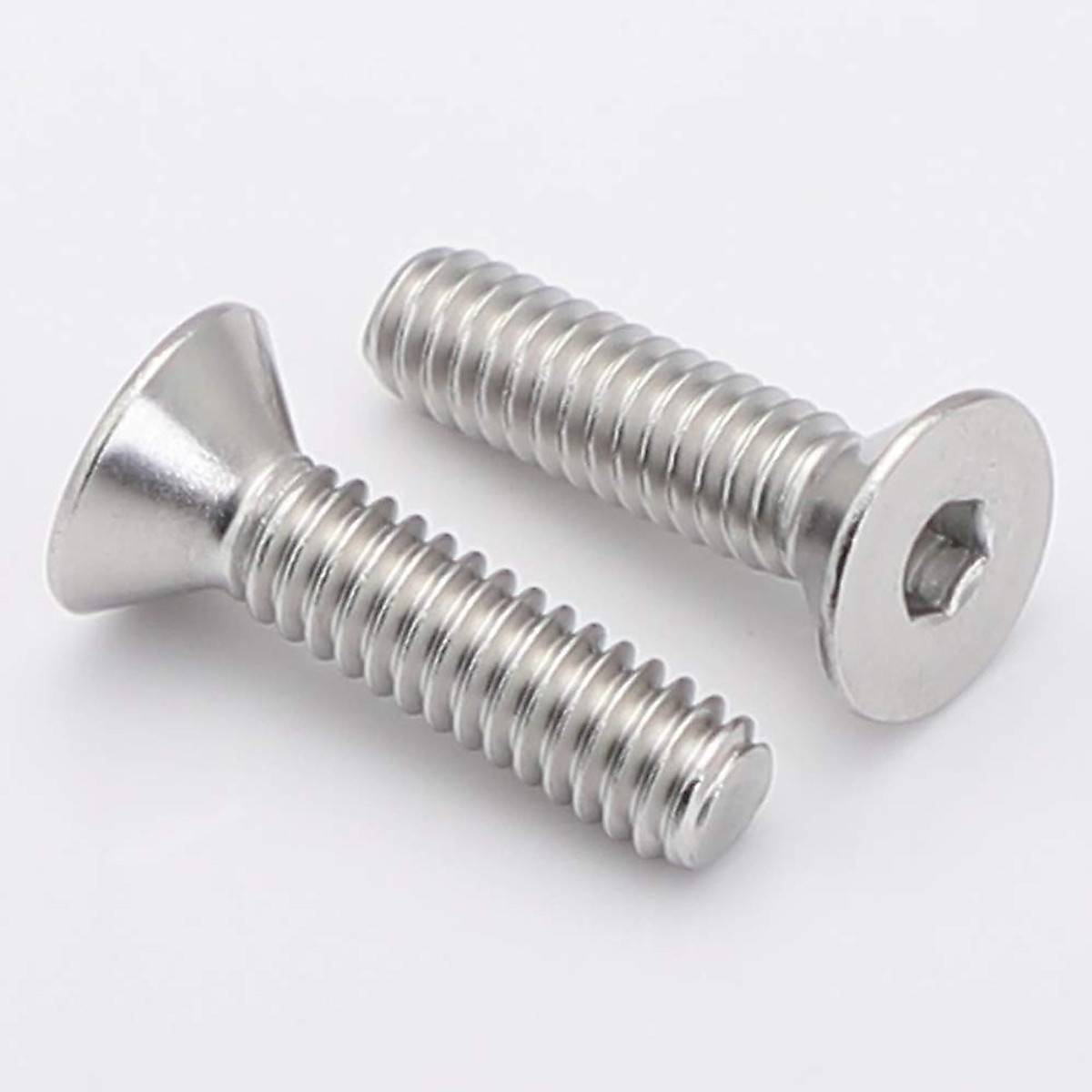 1/4-20 x 1-1/4" Flat Head Socket Cap Screws, Allen Socket Drive, Stainless Steel 18-8 (304), Full Thread, Bright Finish, 25 PCS