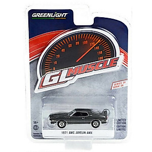 ModelToyCars 1971 AMC Javelin AMX, Charcoal Gray Metallic - Greenlight 13310A/48-1/64 Scale Diecast Car