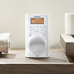 Sangean H205 AM/FM Weather Alert Waterproof Shower Radio White