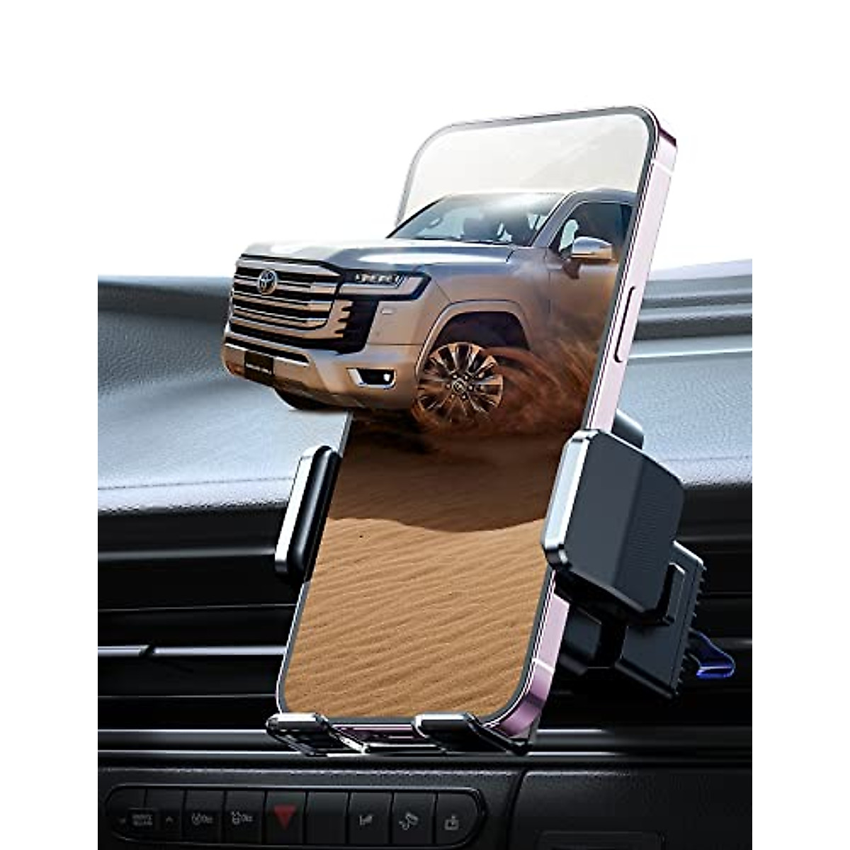 Lamicall Car Vent Phone Mount Phone Holder for Car Air Vent Clip in Vehicle [Big Phone & Thick Cases Friendly] Hands Free Cell Phone Automobile Clamp Cradles, Fit for All iPhone Samsung Phones