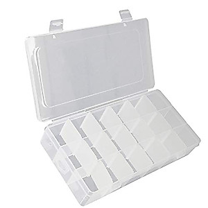 Heyiarbeit Plastic Organizer Container Storage Box Adjustable Divider Removable Grid Compartment, Premium Small Parts Organization(24 grids, Clear x 1)