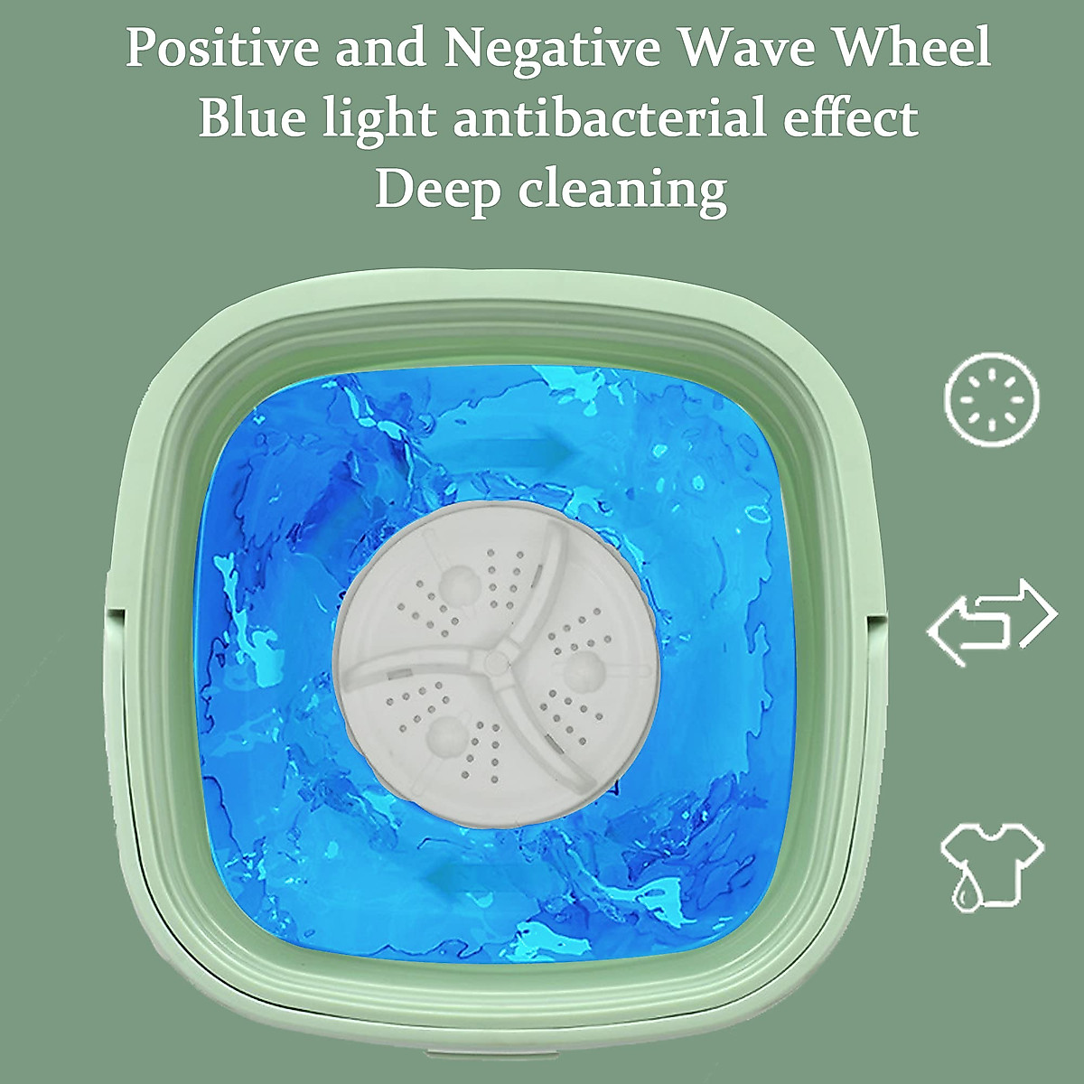 Portable Washing Machine, Mini Foldable Washer for Apartment, Laundry, Camping, RV, Travel, Underwear, Socks, Baby clothes, Lightweight and Easy to Carry (Purple)