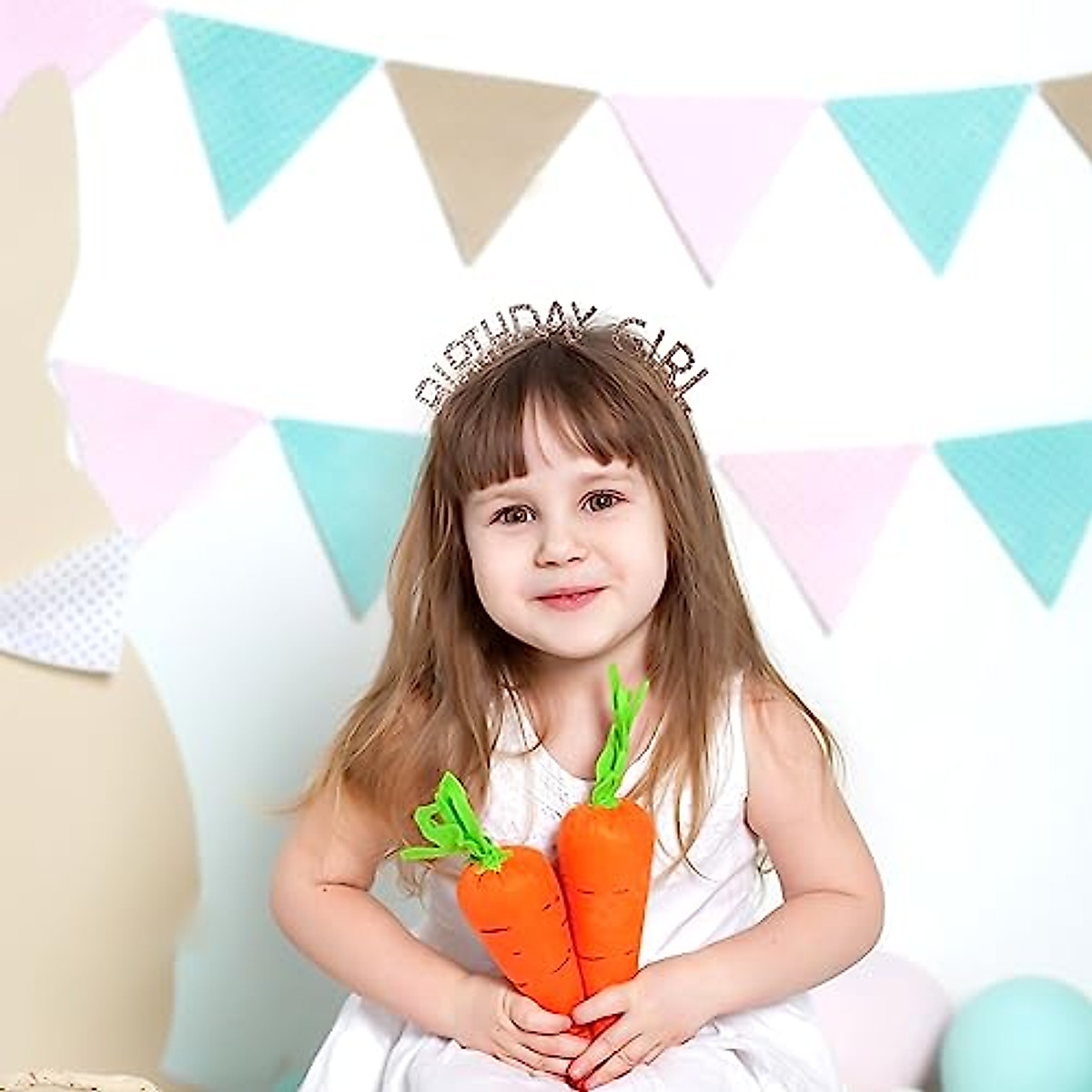 PAPARELA Birthday Crown Rose Gold Birthday Sash Rhinestone Tiara Set for Girl Headband Princess Crowns for Birthday Party Pageant Gifts for Women