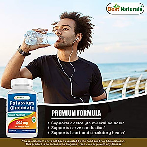 Best Naturals Potassium Gluconate Supplement 595 Mg Tablet, 250Count