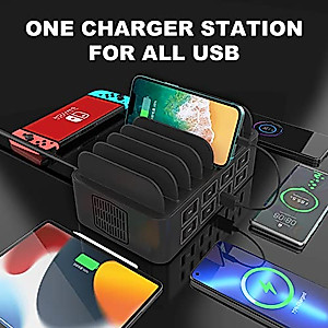 RUANSZZ Charging Station for Multiple Devices 150W 16 Ports Family USB Charger Station Convenient Charging Dock Compatible with Cellphone Tablets Kindle and Other Electronic (NO Charging Cable)