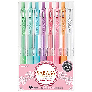 ZEBRA Sarasa Clip 0.5mm Ballpoint Pen, 8 Color Set (JJ15-8C-MK )