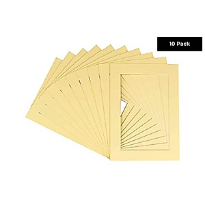 24x36 Mat for 20x30 Photo - Precut Soft Yellow Picture Matboard for Frames 24 x 36 Inches - Bevel Cut Matte to Display Art 20 x 30 Inches - Acid Free Pack of 10 MATS with Backing Boards & Clear Bags