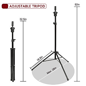 Lihui Wig Stand Tripod Adjustable Wig Head Stand Metal Mannequin Head Stand Tripod Wig Mannequin Head Holder For Cosmetology Hairdressing Styling Training