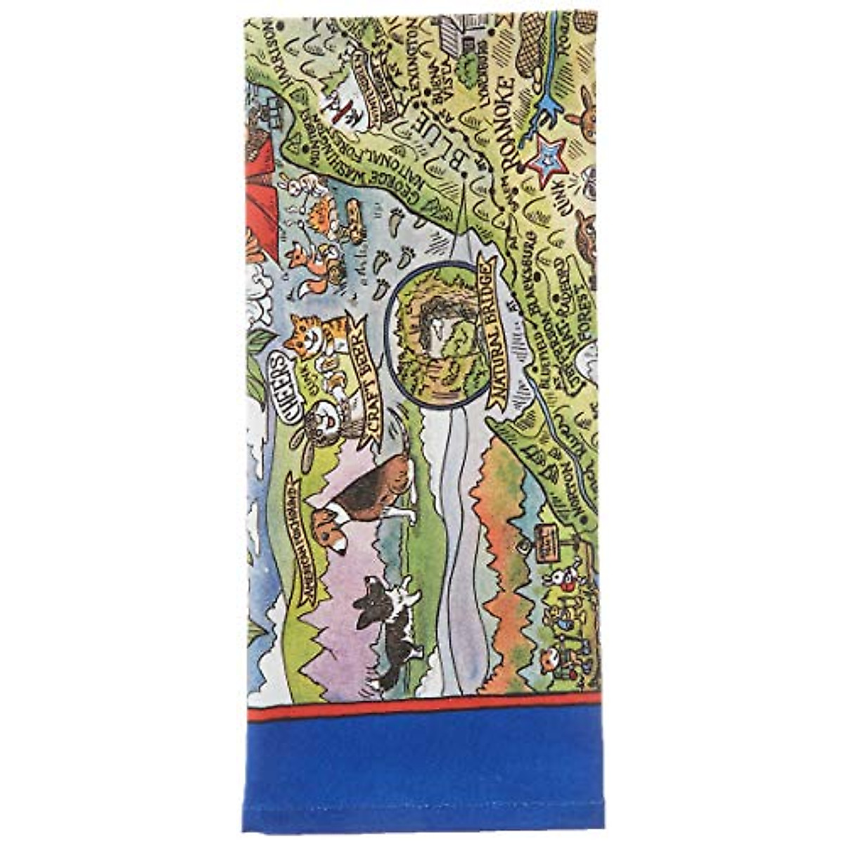 Kay Dee Designs Adventure Destinations Virginia Map Tea Kitchen Towel, 18" x 28", Various