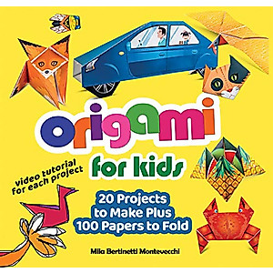 Origami for Kids: 20 Projects to Make Plus 100 Papers to Fold (Happy Fox Books) Fun and Creative Paperfolding Kit with Easy Fold Lines and Instructions for Bunnies, Crabs, Bugs, Dogs and More