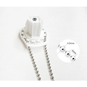 Luanxu 4.5 mm Stainless Steel Bead Chain for Blinds & Shades with 5 Connectors, Fix or Replace for Broken Roller Shade Chain, Great Pulling Force & Rustproof (#10, 3 Meters)