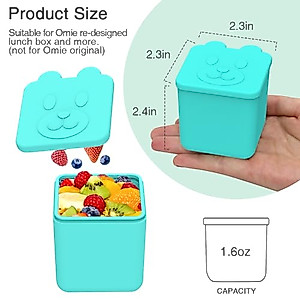 MORLIKE LIVING Dips Containers To Go, Silicone Salad Dressing Container, 4 oz Small Condiment Container with Leakproof Lid - Food Safe Storage for School Lunch Box Picnic Travel (Green- Mint)