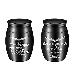 Small Urn Set of 2, Stainless Steel Mini Urn Set, Small Keepsake Urn for Human Ashes, Ashes Holder